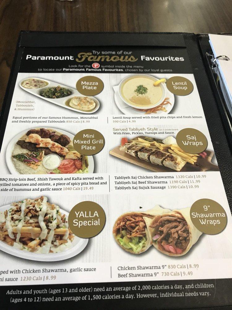 Menu at Paramount Middle Eastern Kitchen Krispo & Mas.E.Mo restaurant ...