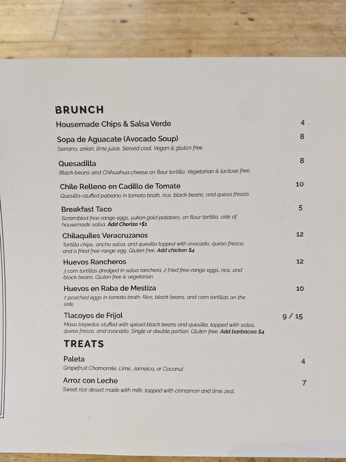 Menu at The Sentinel Marfa pub & bar, Marfa