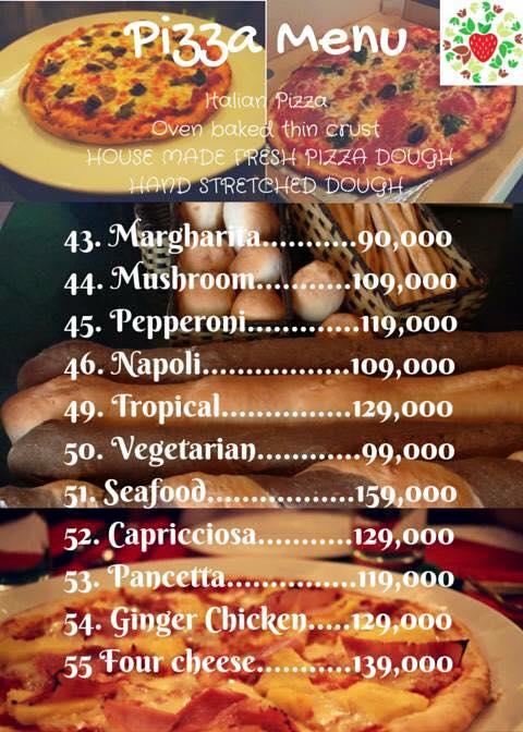 Menu at Berry Cafe, Ho Chi Minh City