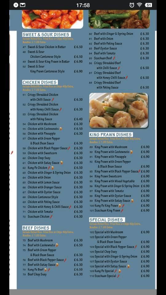 Menu at Happy House Bargeddie, Glasgow, 54A Abercrombie Cres