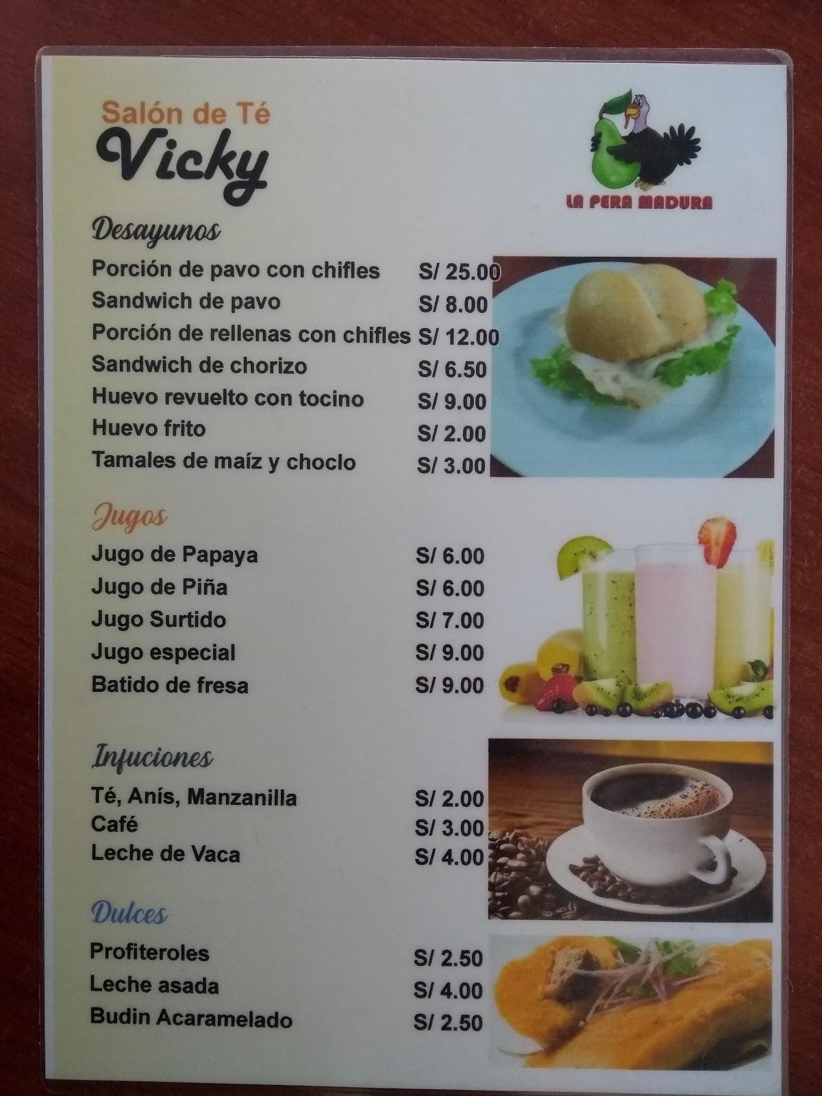 Carta del restaurante La Pera Madura, Piura