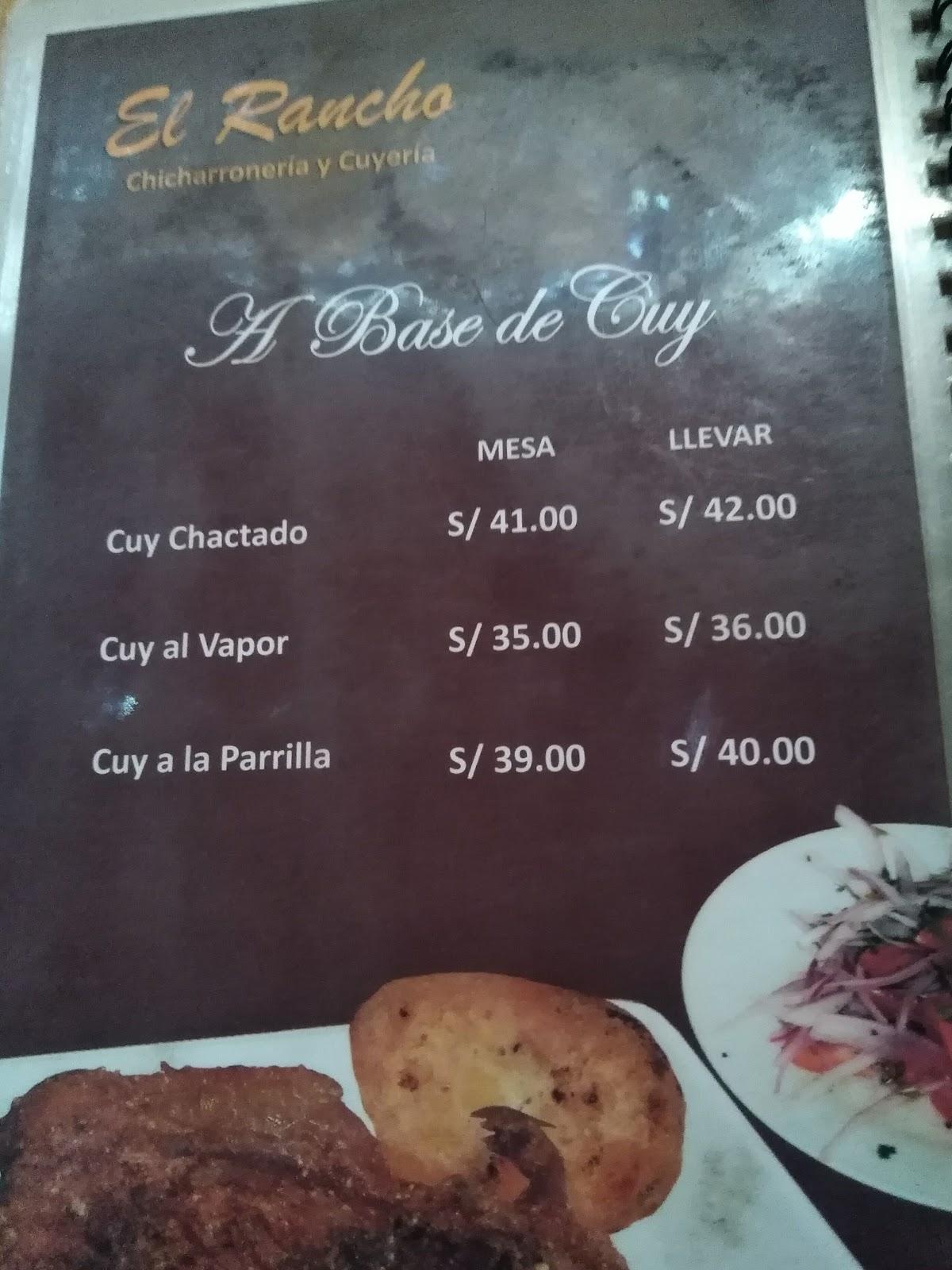 Menu at Chicharronería El Rancho restaurant, Ilo District