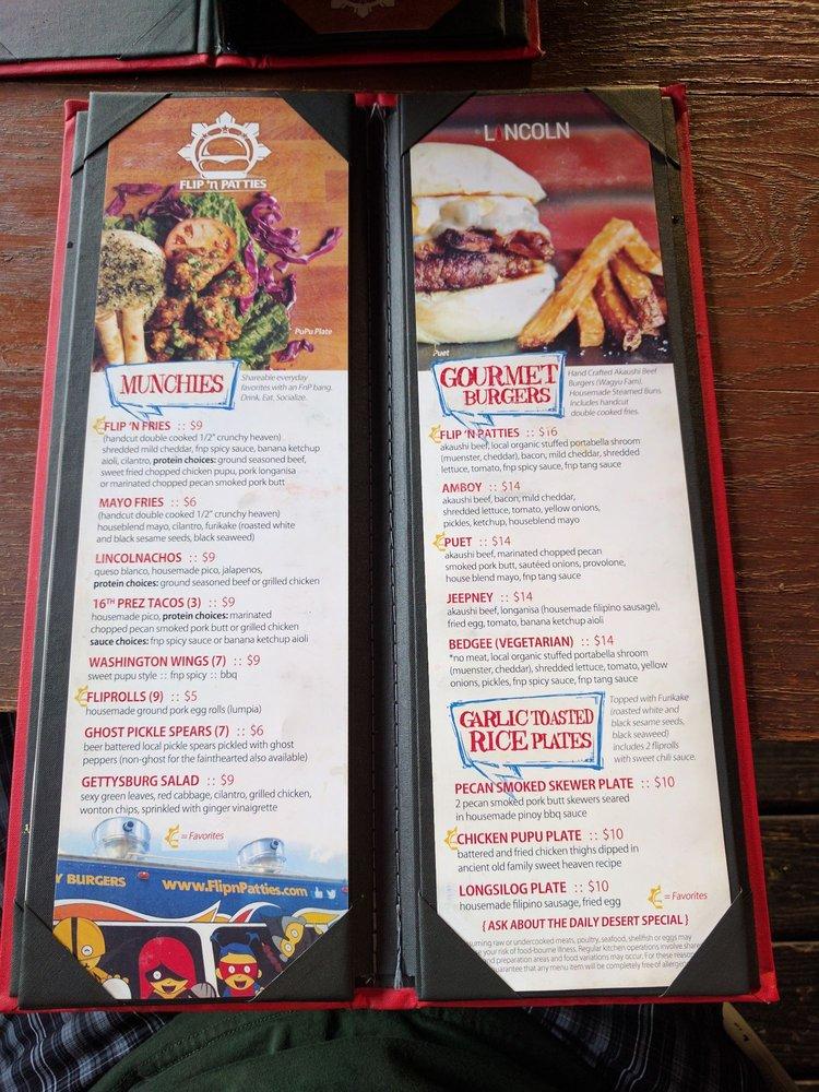 Menu at Lincoln Bar, Houston