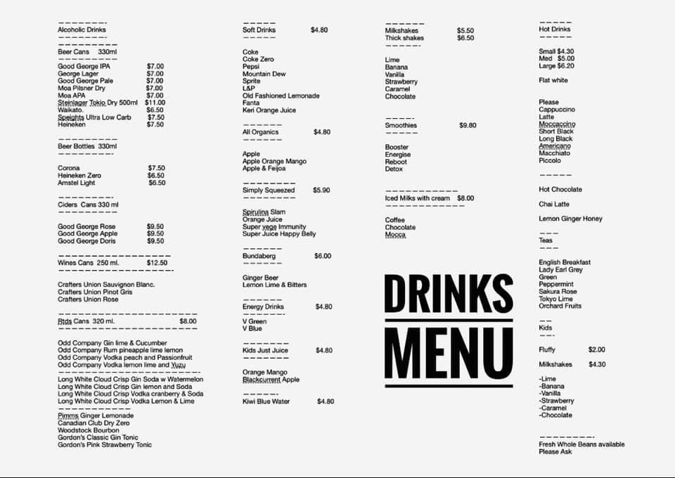 Menu at My Place cafe, Tokoroa, Level 1 & Level 2/47 Bridge St