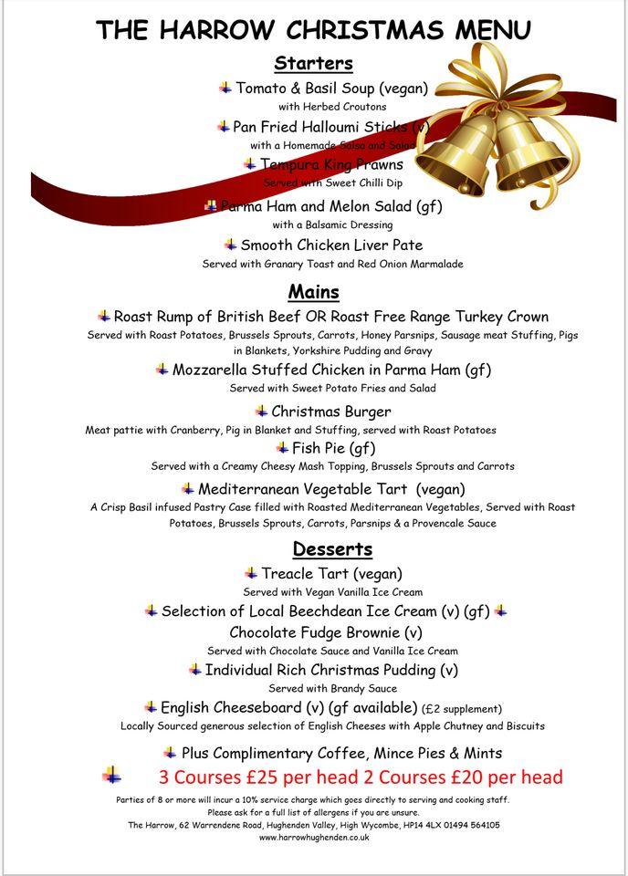 Menu at The Harrow pub & bar, High Wycombe