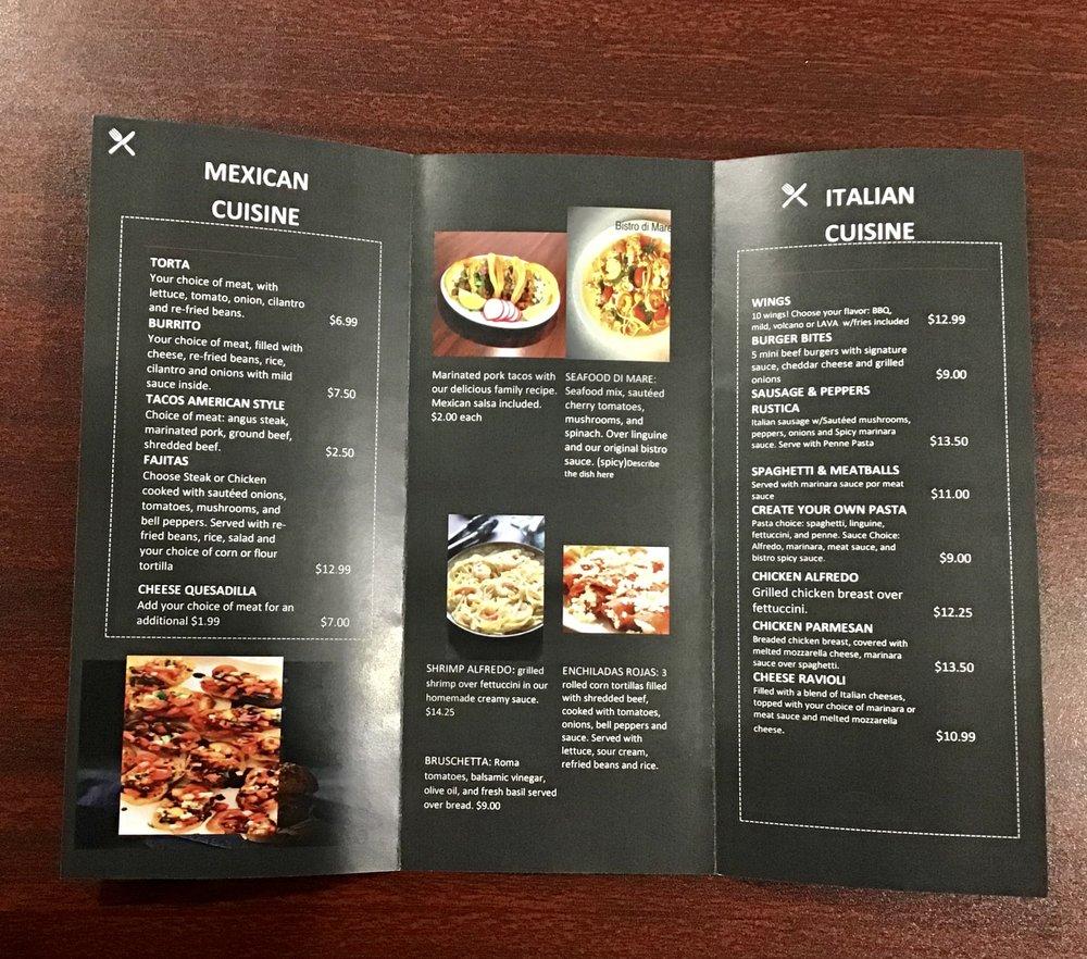 Menu at El Bistro Taco restaurant, Green Bay