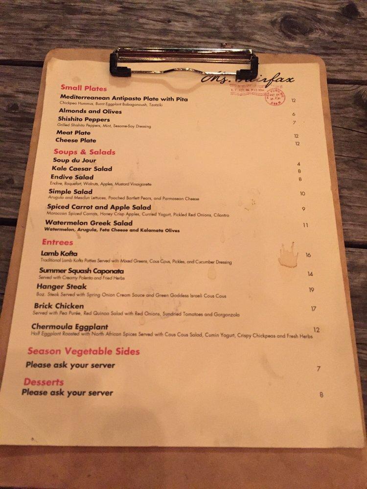 Menu at Ms. Fairfax pub & bar, Newburgh