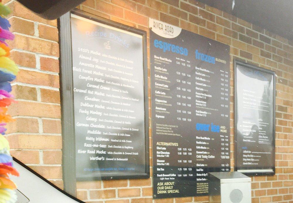 Menu at River Road Coffee House, Newark