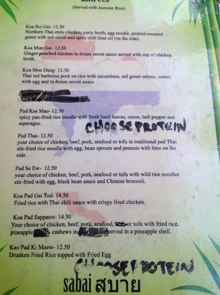 Menu at Sabai pub & bar, Richmond