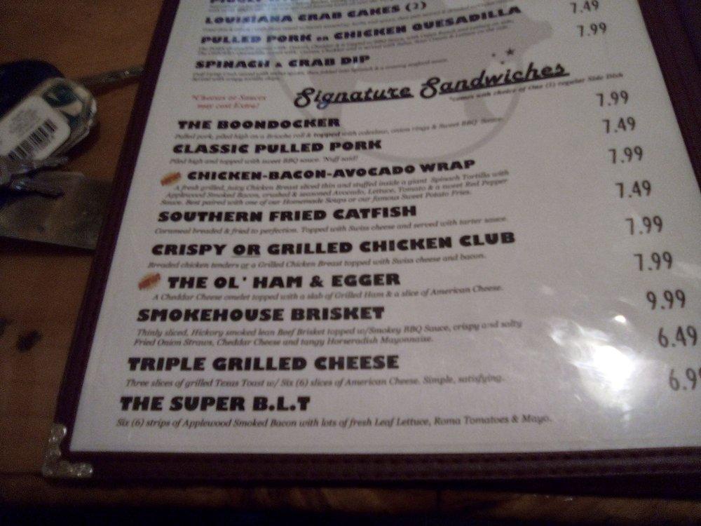 Menu at The Boondocks BBQ & Grill, McConnelsville