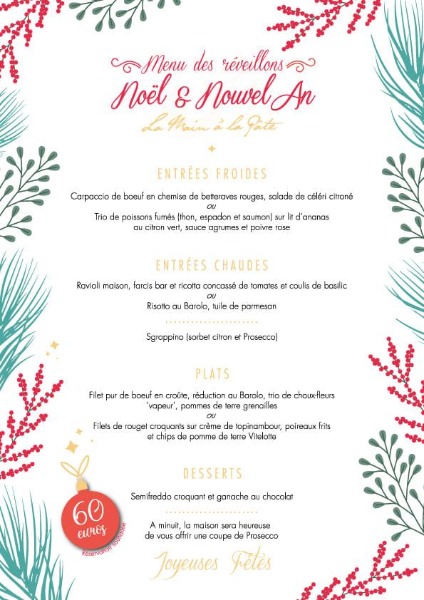 Menu at La main à la pâte, Liège