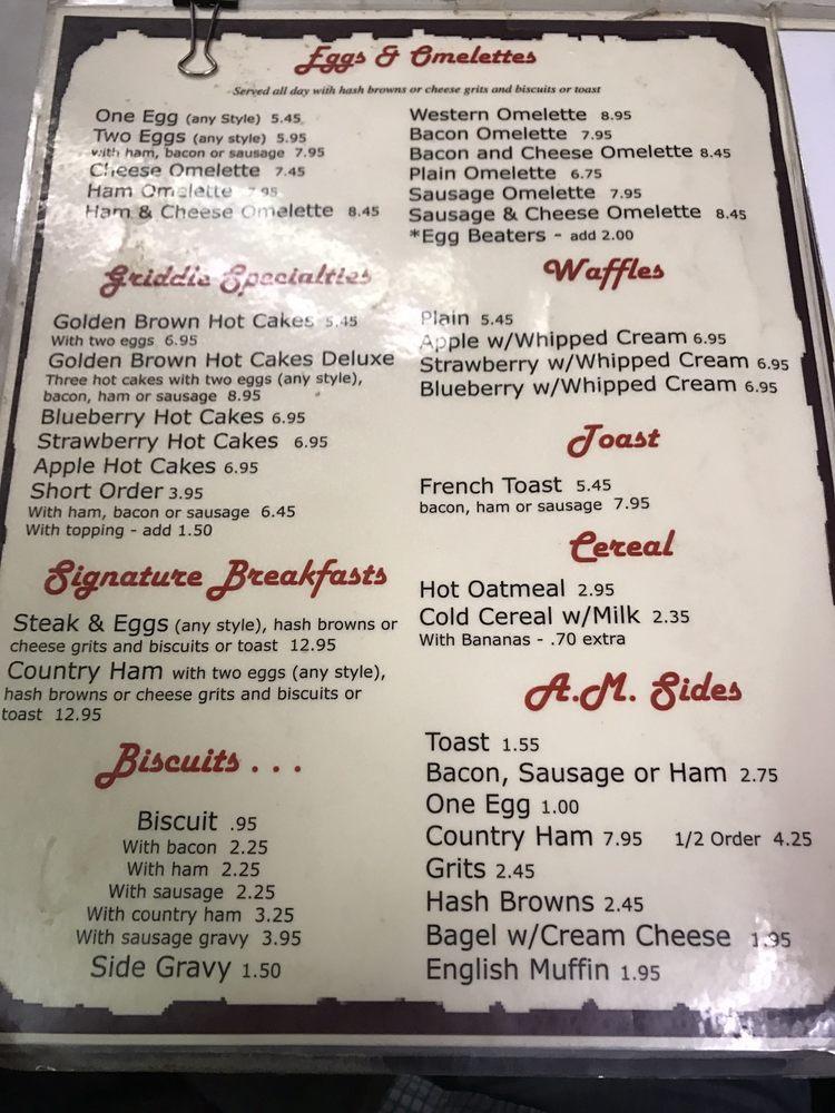Menu at West Street Diner restaurant, Germantown