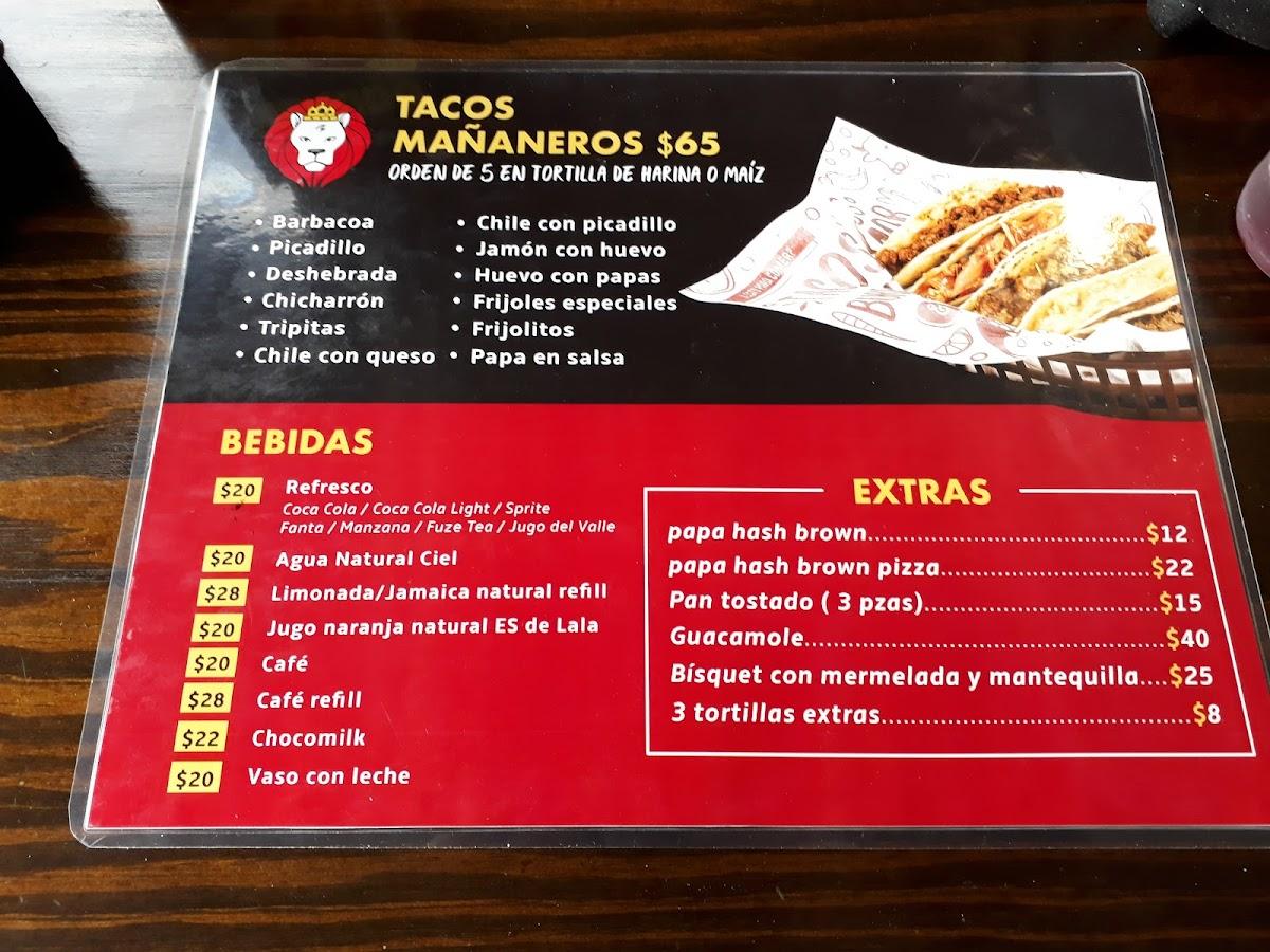 Carta de Taco Real Restaurant, San Nicolás de los Garza