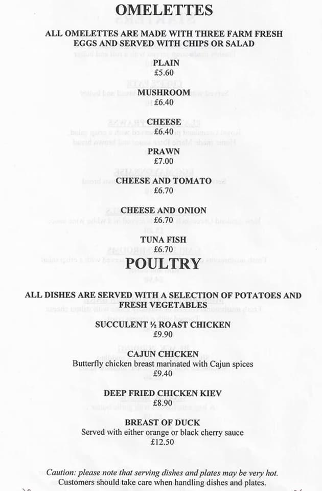 Menu at Bulls Head pub & bar, Rochdale, Lane Bottom