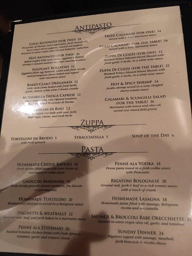 Menu at Stephano's on Main desserts, Fishkill