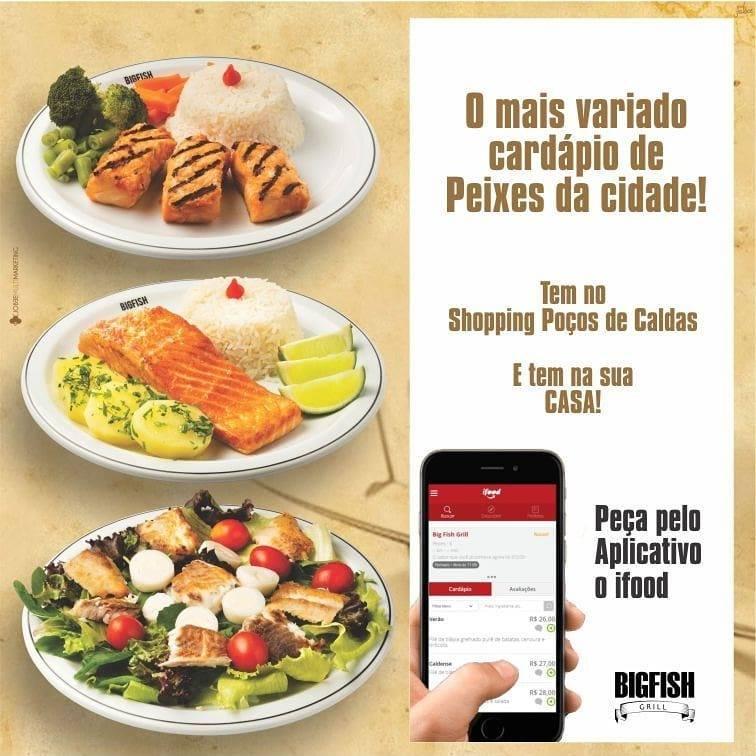 Menu at Big Fish restaurant, Poços de Caldas
