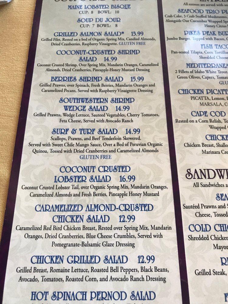 Menu at Joseph's Fine Dining steakhouse, Colorado Springs, S 8th St