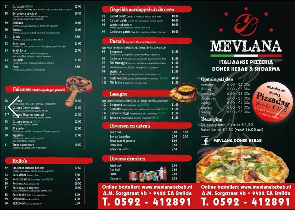 Mevlana Restaurant Menu