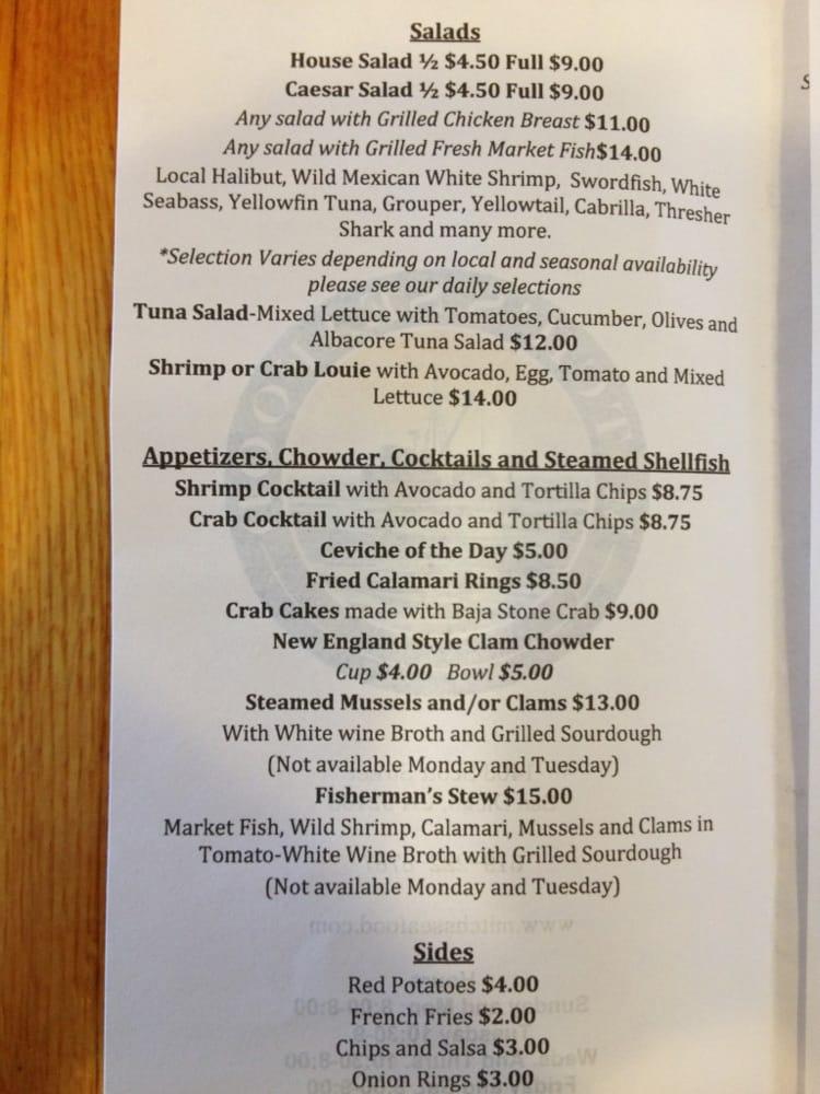 Menu at Mitch's Seafood pub & bar, San Diego
