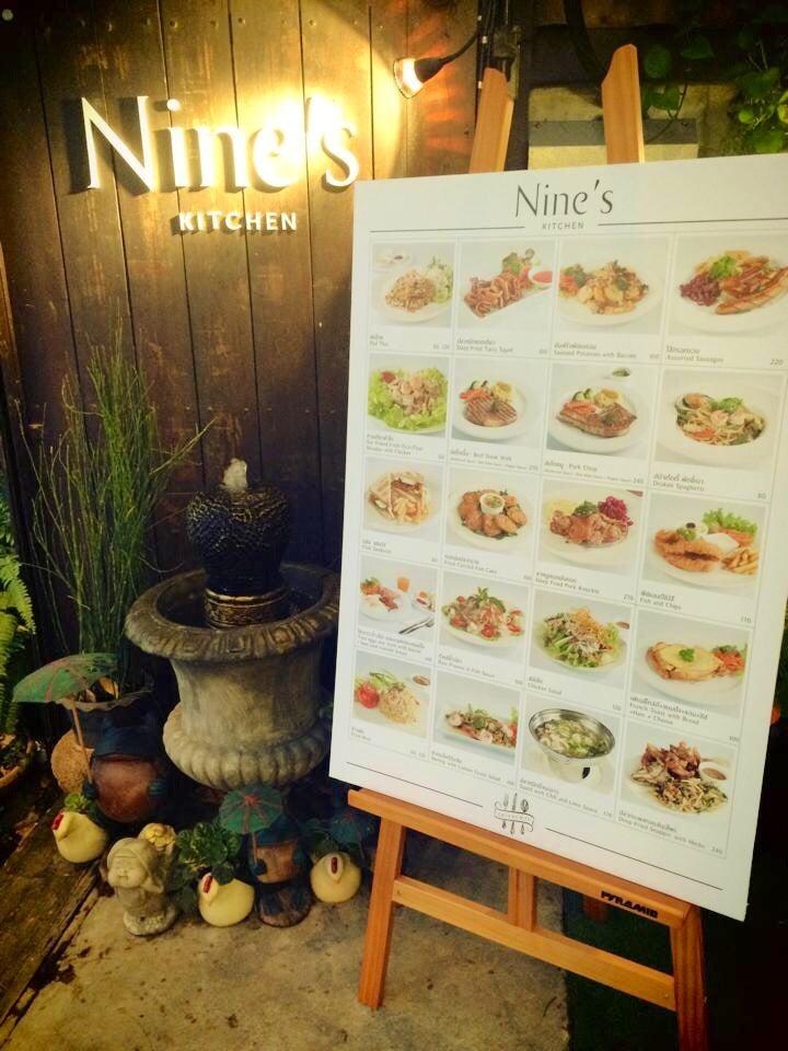 Menu at Nine's Kitchen restaurant, Chiang Mai