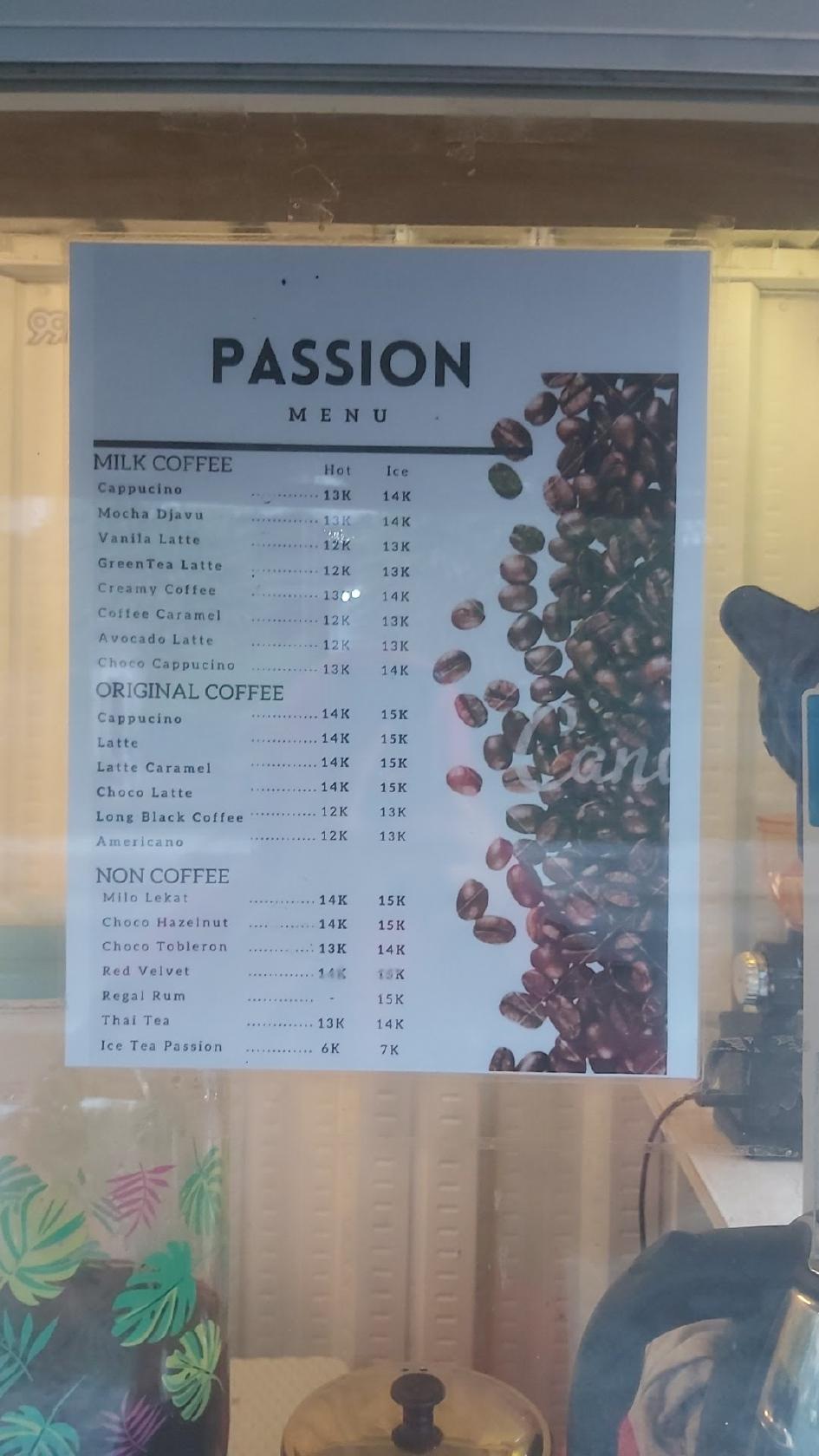 Carta de Passion Coffee, Mataram