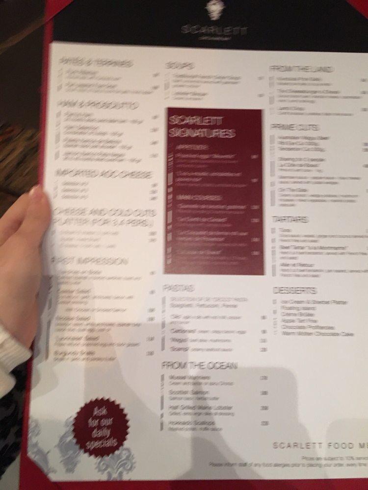 Menu at Scarlett Café & Wine Bar, Hong Kong