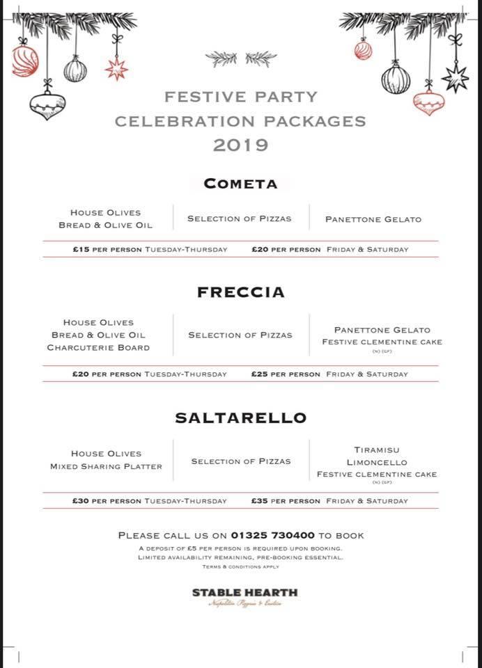 Menu at Stable Hearth pizzeria, Darlington, 33-35 Duke St