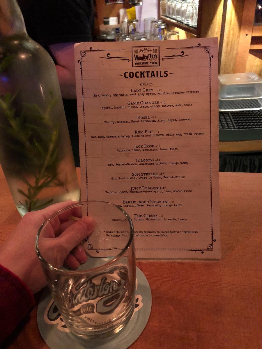 Menu at Woodcutter's Blanket - Bar & Brewery, Whitehorse
