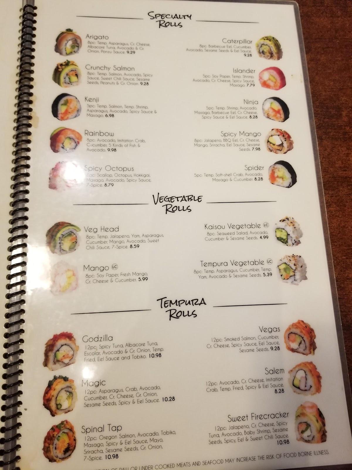 Menu at Momiji Sushi Restaurant - NE Salem, Salem