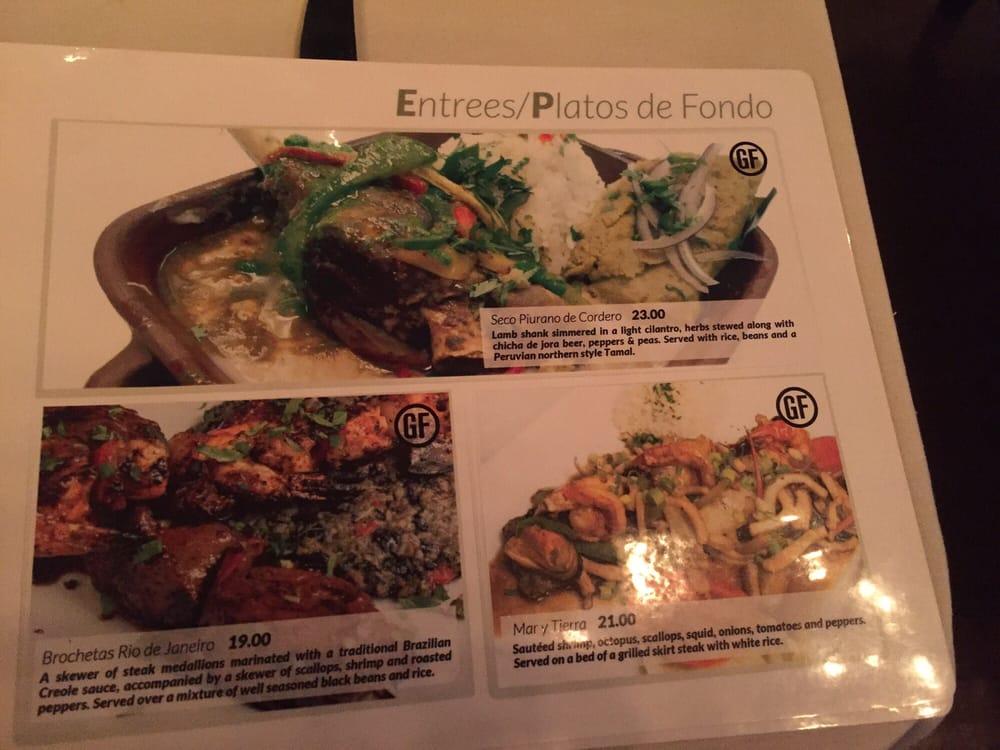 Menu at Rio's Addison restaurant, Addison