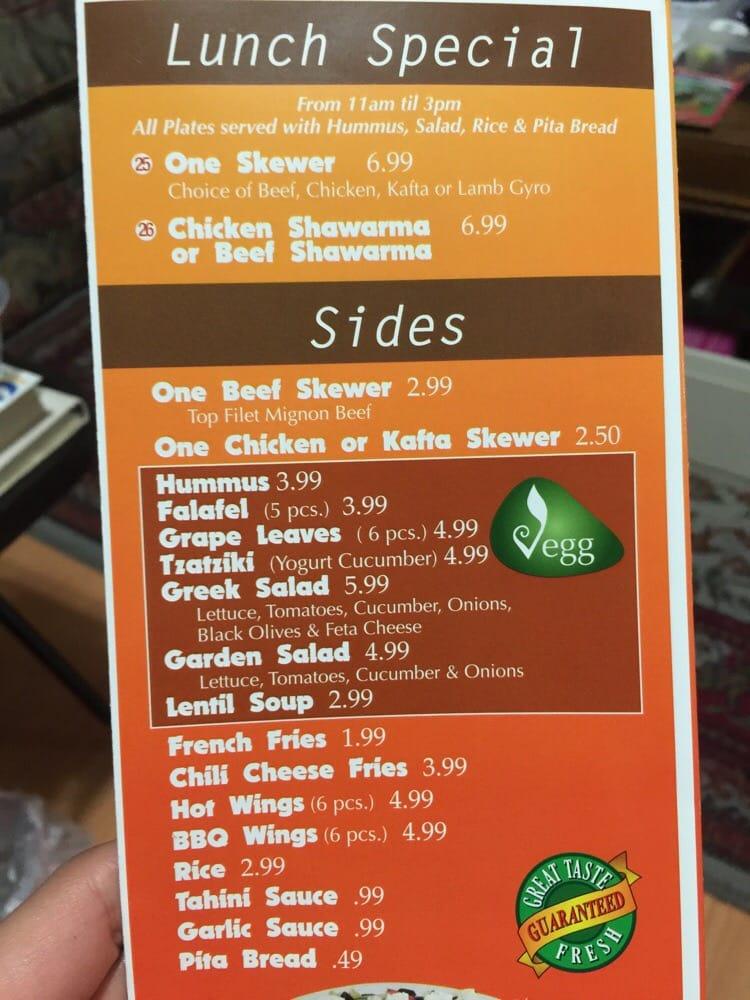 Menu at Aladdin'S Kitchen restaurant, Temple City, Santa Anita Ave