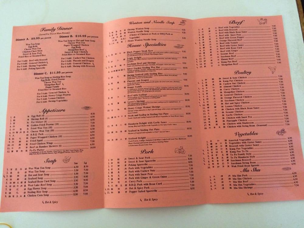 Menu at Silver Garden & Mongolian BBQ, Sacramento