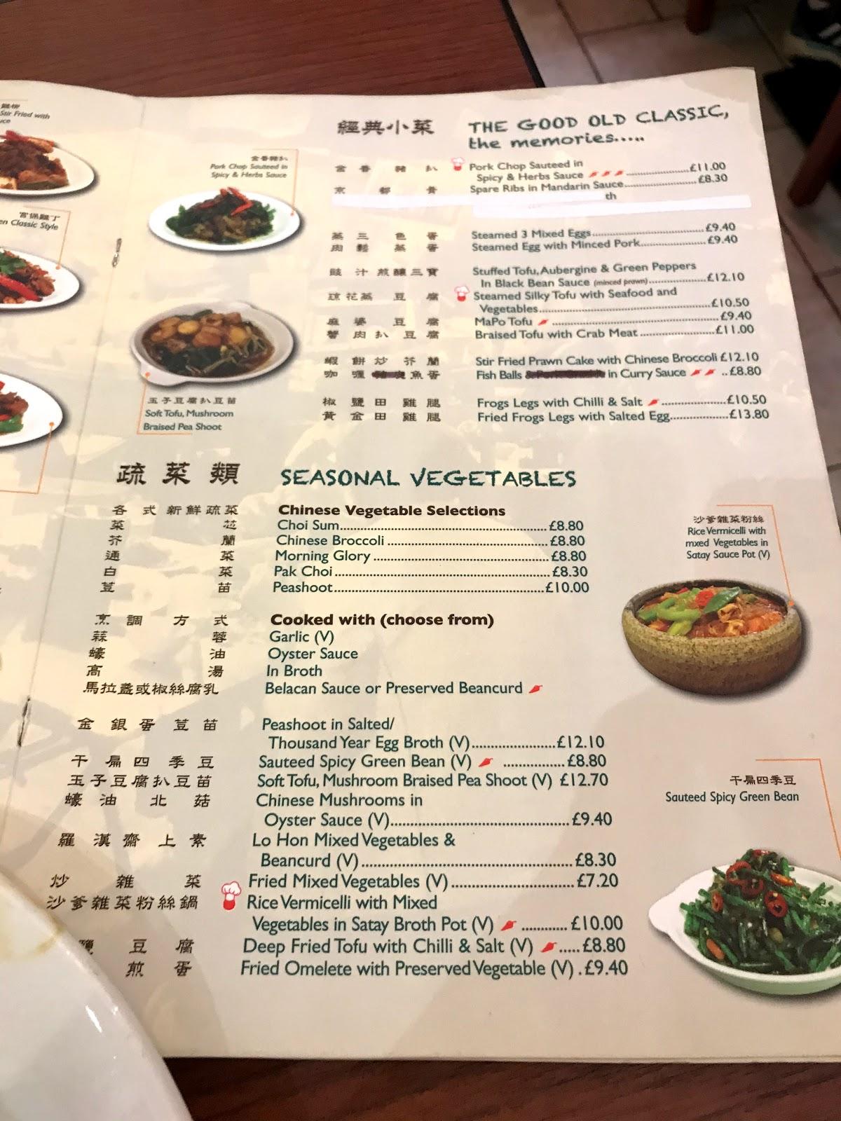 Menu at Cafe TPT, London