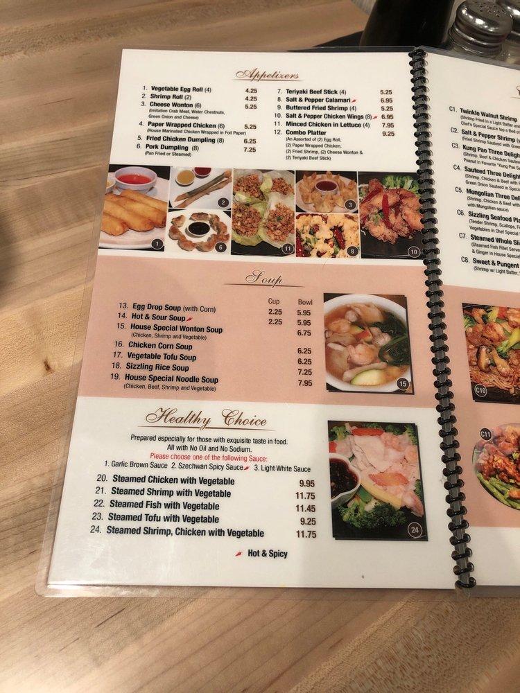 Menu at China Moon restaurant, Lake Elsinore