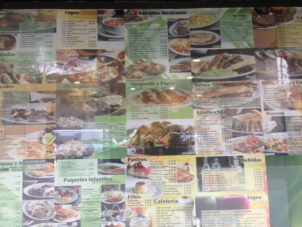 Carta de cafetería Jac's, Ciudad de México