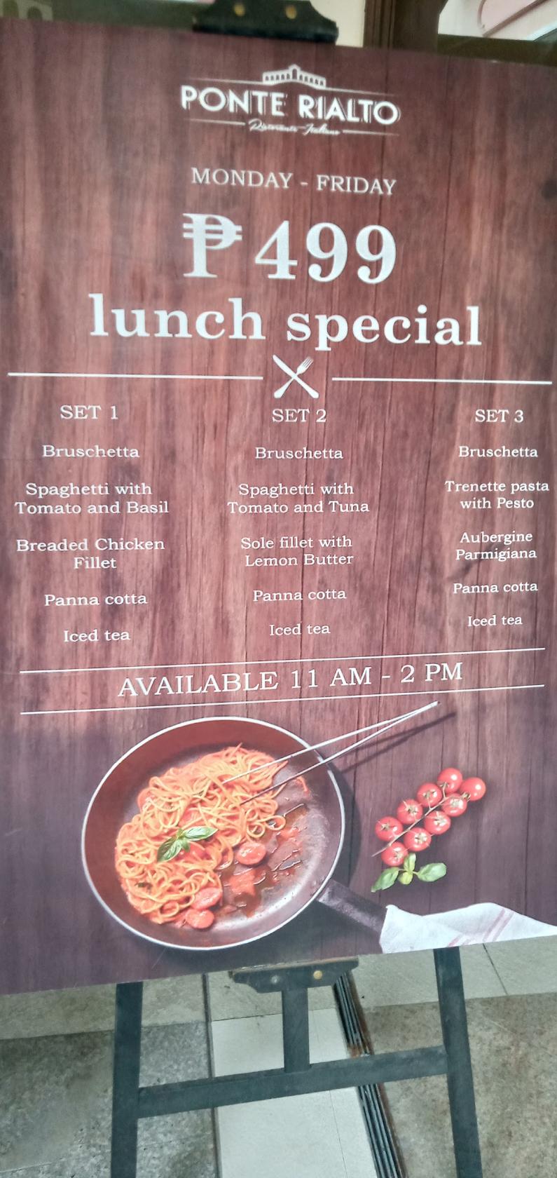 Menu at Ponte Rialto restaurant, Taguig, A122 - A123