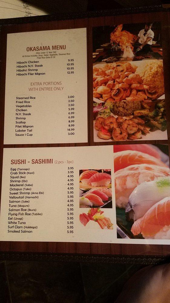 Menu at Shogun Japanese Steakhouse, Akron
