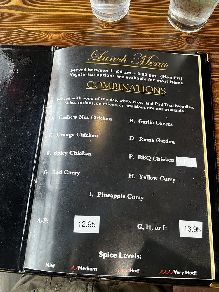 Menu at Suchada's Thai Cuisine LLC restaurant, Moscow