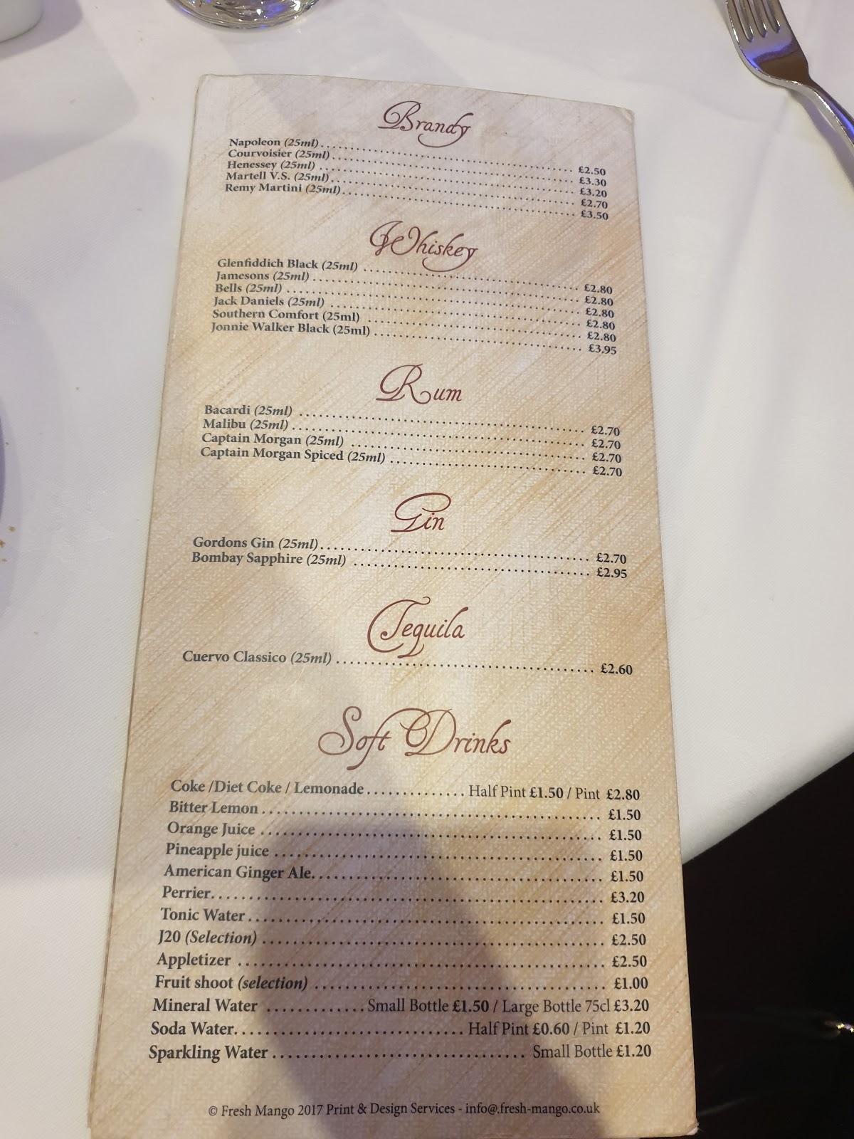 Menu at Tamarind Indian Restaurant, Risca