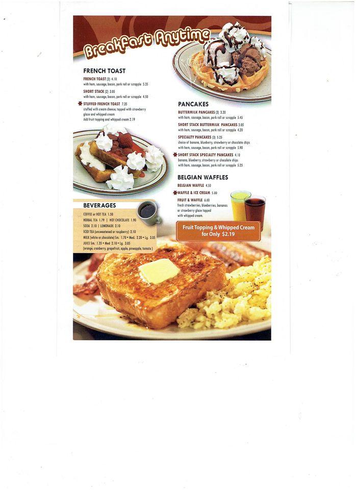 Menu at Valley Family Restaurant, Bethlehem