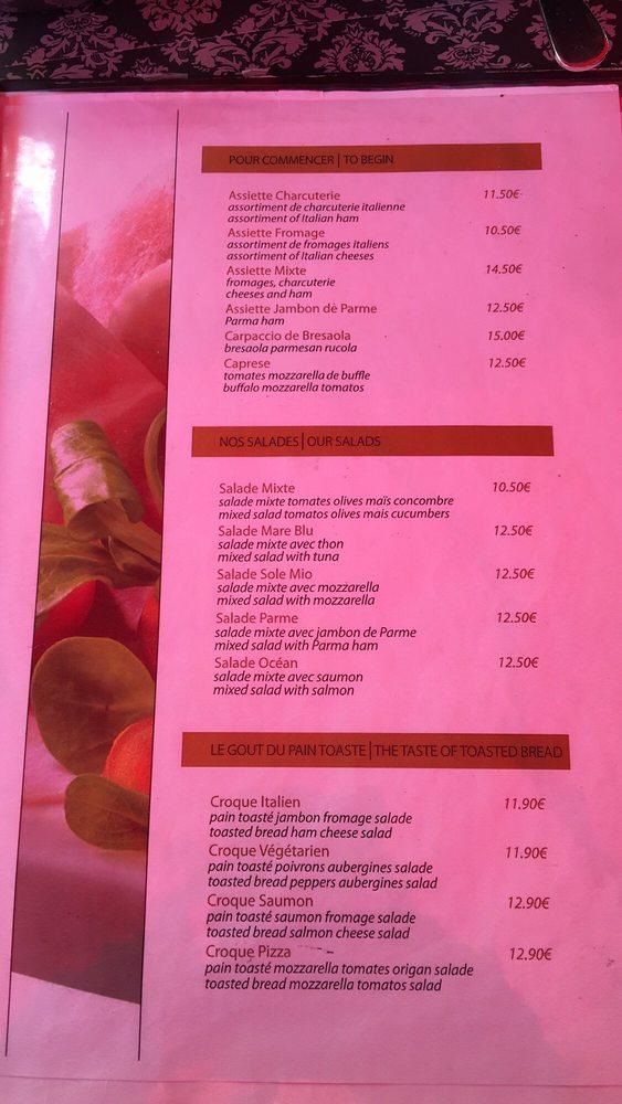 Menu at Pasta Divina, Brussels