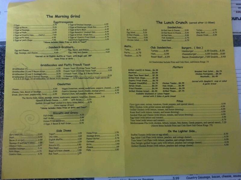Menu at Cafe Perks OBT, Orlando, N Orange Blossom Trail