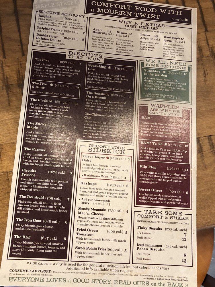 Menu at Maple Street Biscuit Company restaurant, Tampa, 13030 N Dale ...