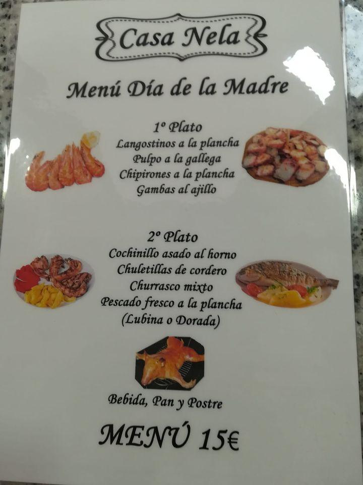 Carta de Restaurante Nela, Verín
