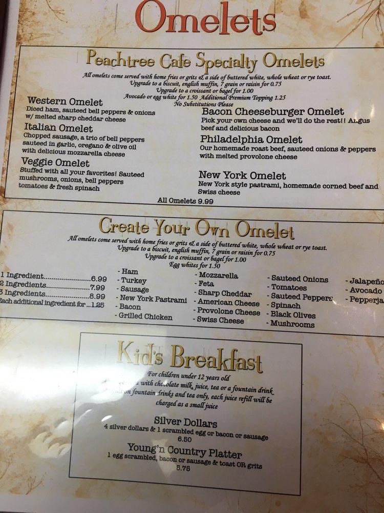Menu at The Peachtree Cafe, Lawrenceville