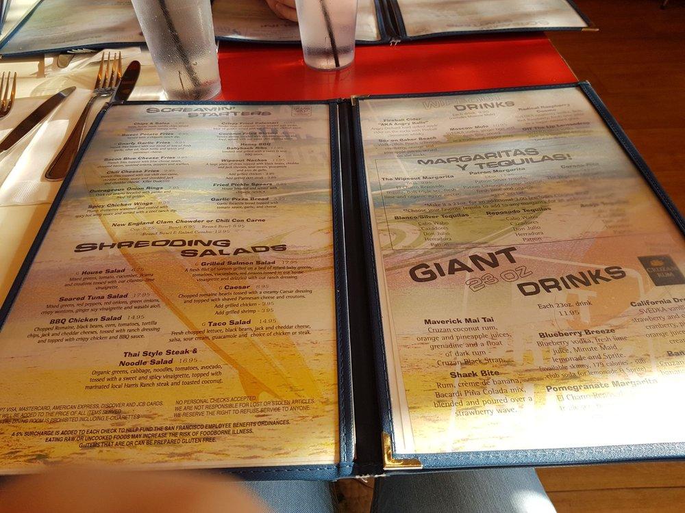 Menu at Wipeout Bar & Grill, San Francisco
