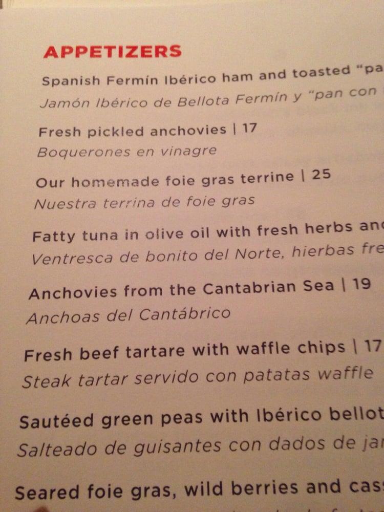 Menu at BCN Taste & Tradition restaurant, Houston