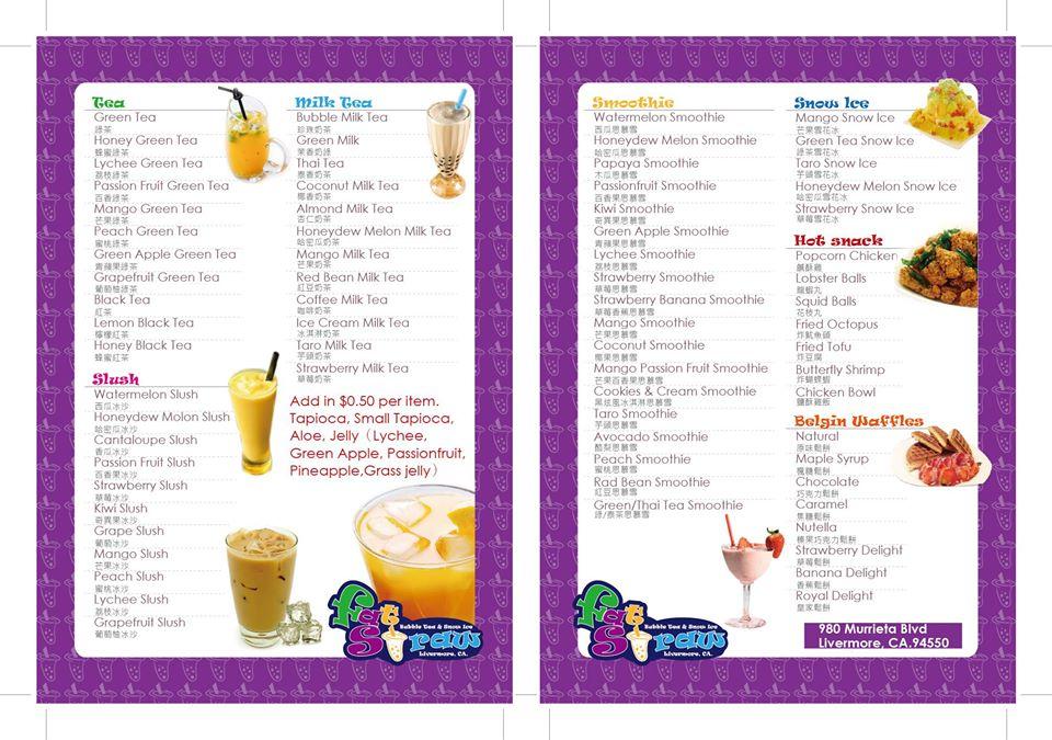 Menu at Fat Straw Cafe Livermore, Livermore