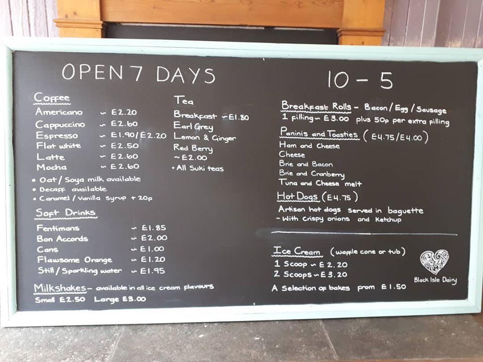Menu at Church Street Cafe, Cromarty