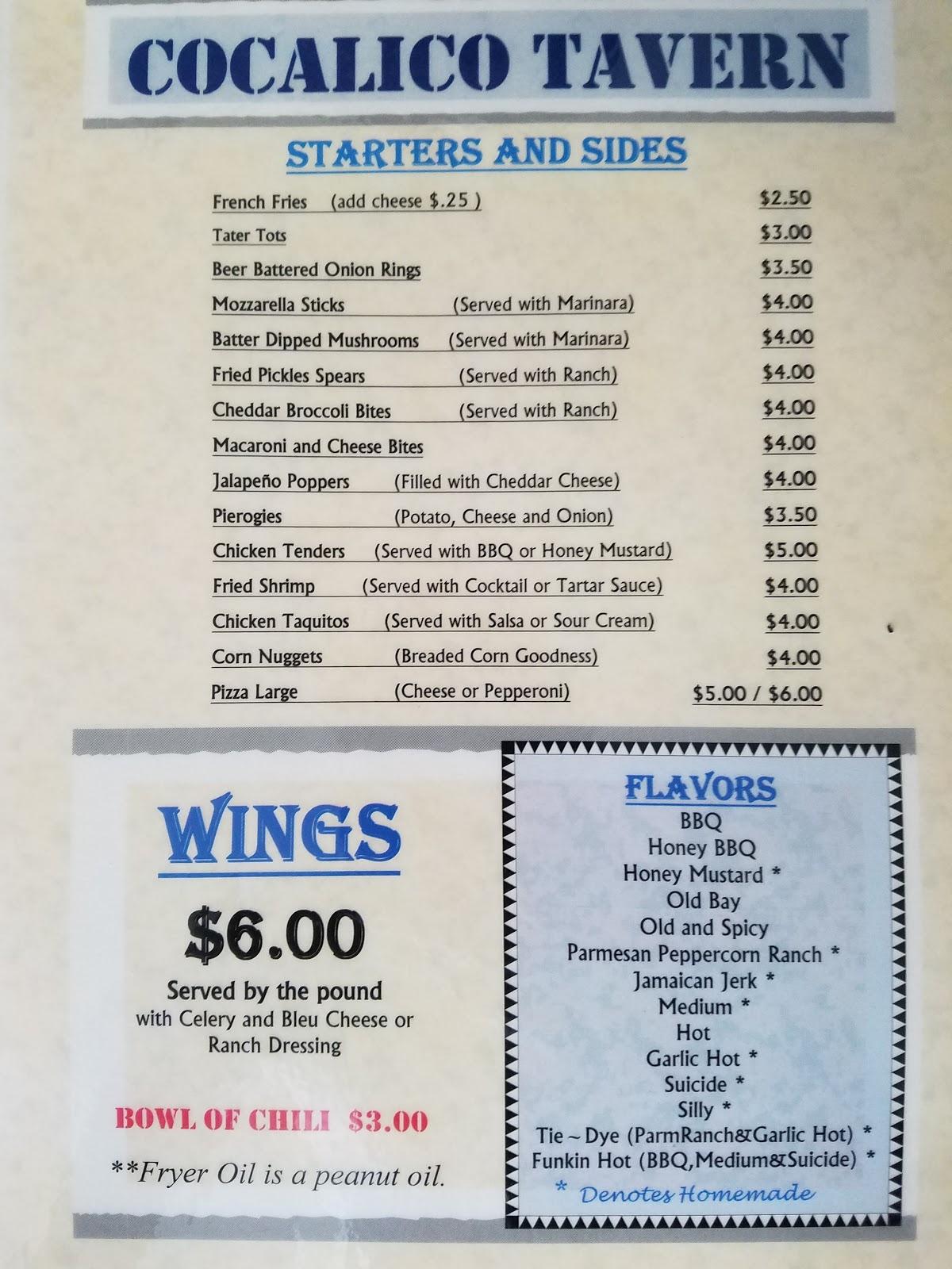 Menu at Cocalico Tavern pub & bar, Stevens, N Reading Rd